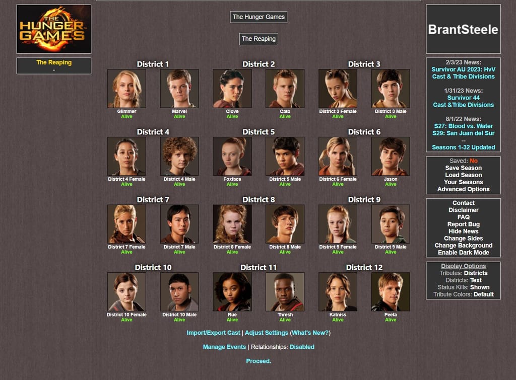 Brantsteele Hunger Games Simulator - Genspark