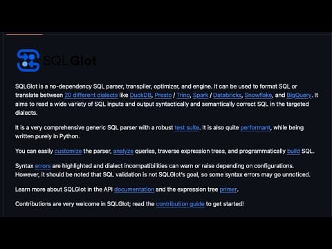 PythonでのSQL解析と変換に役立つSQLGlot - Genspark