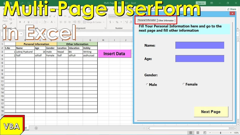 Excel VBAでフォームにタブとボタンを設定する方法 - Genspark