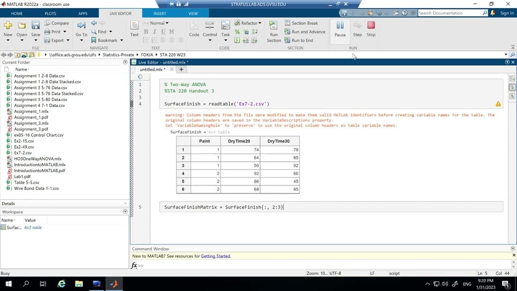 MATLABでの二元配置分散分析（Two-Way ANOVA）方法 - Genspark