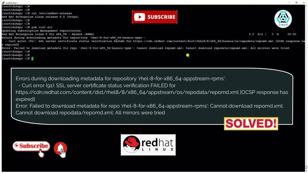 RedHat8でYumのCurlエラーが発生する原因と対処法 - Genspark