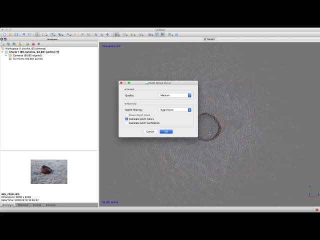 Metashapeのビルドポイントクラウド機能について - Genspark